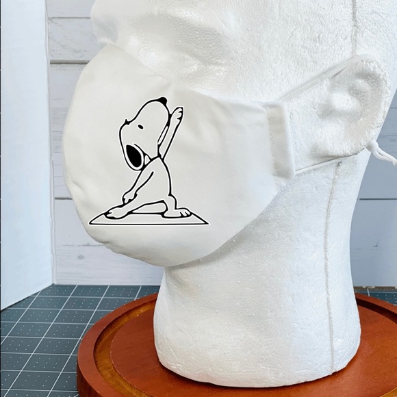 Hand Crafted | Accessories | Snoopy Yoga Namaste Face Mask | Poshmark